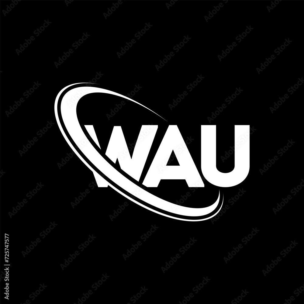 WAU logo. WAU letter. WAU letter logo design. Intitials WAU logo linked ...