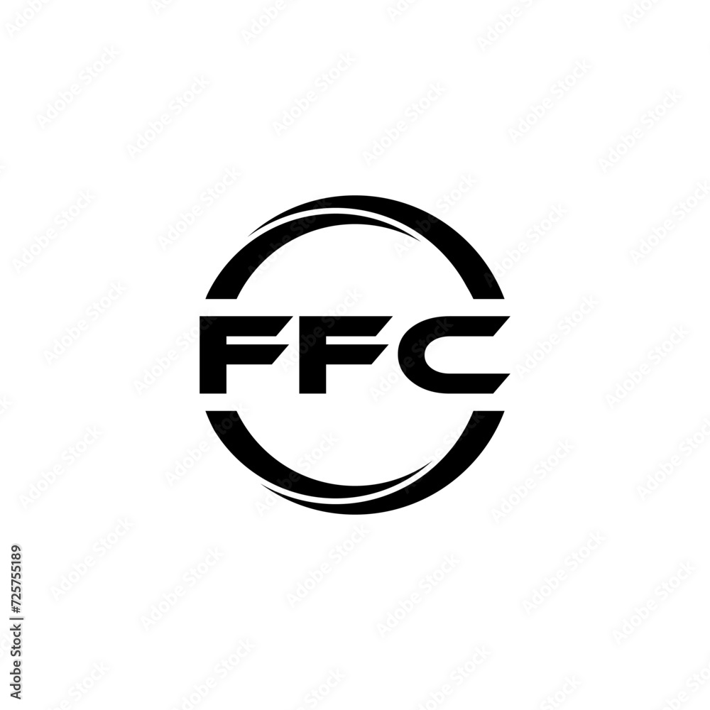 FFC letter logo design with white background in illustrator, cube logo ...