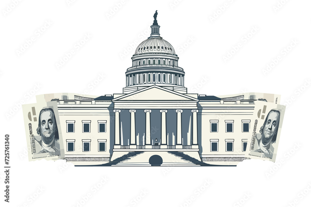 Bank on white or transparent background, flat illustration. AI ...