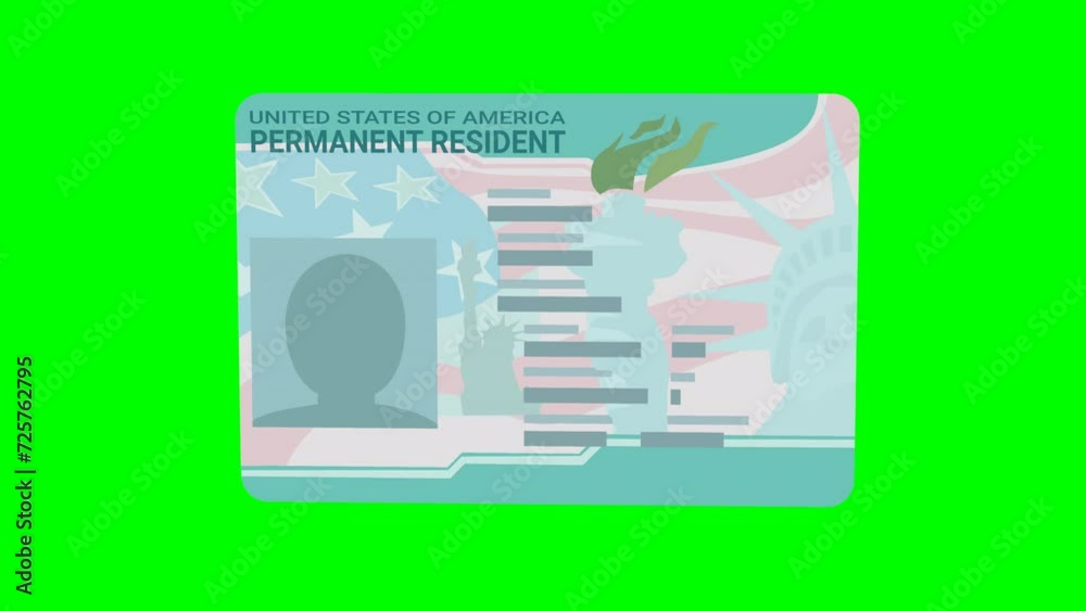 Vidéo Stock Appearance of a green card, permanent resident card in the ...