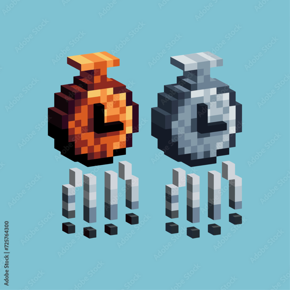 Isometric Pixel art 3d of clock speed icon for items asset.Clock fly ...