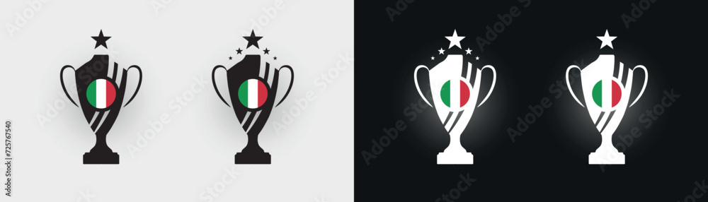 Italy trophy pokal cup football champion vector illustration Stock ...
