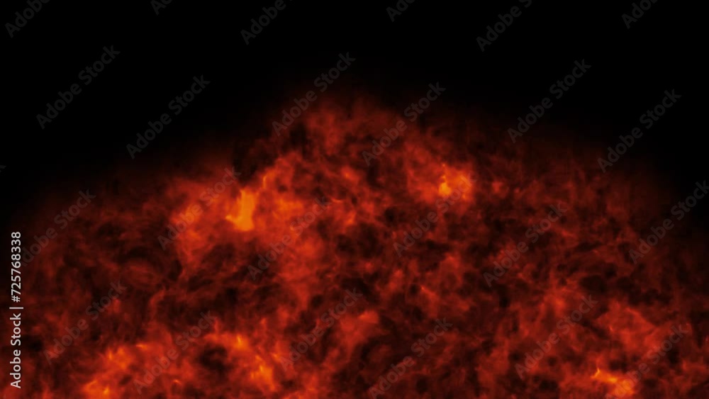 Vidéo Stock Fire burns, of fire flames on black background, warm spark ...