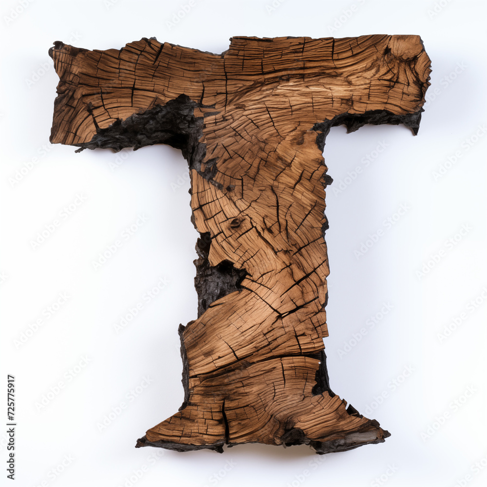 Eye-catching Wooden Letter T illustration. High-resolution image of a ...
