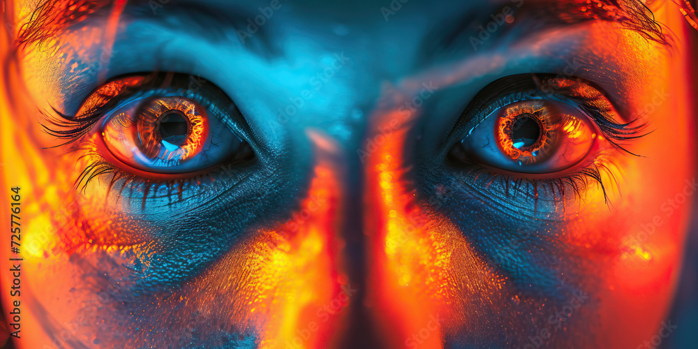 Fear and Apprehension: Wide Eyes and Tense Body Language, Signifying ...