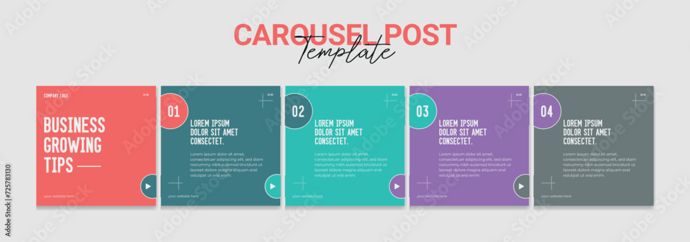 Carousel post template set, Modern instagram carousel post design ...