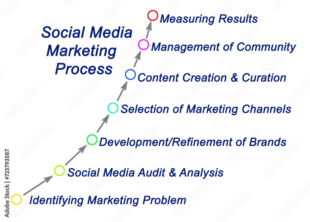 Components of Social Media Marketing Process Stock Illustration | Adobe ...