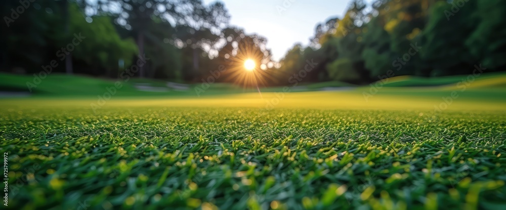 Golf Welcome Sign Golfer On Green, Background Banner For Business ...