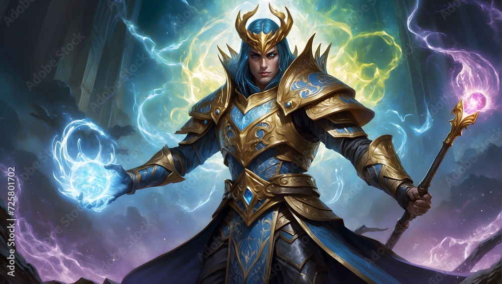 medieval knight with sword. A sorcerer with a mysterious expression and ...