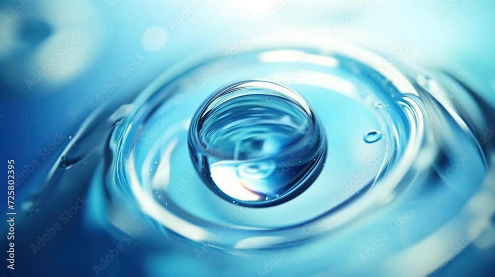 Beautiful clean water drop, splash water drop create circular waves ...