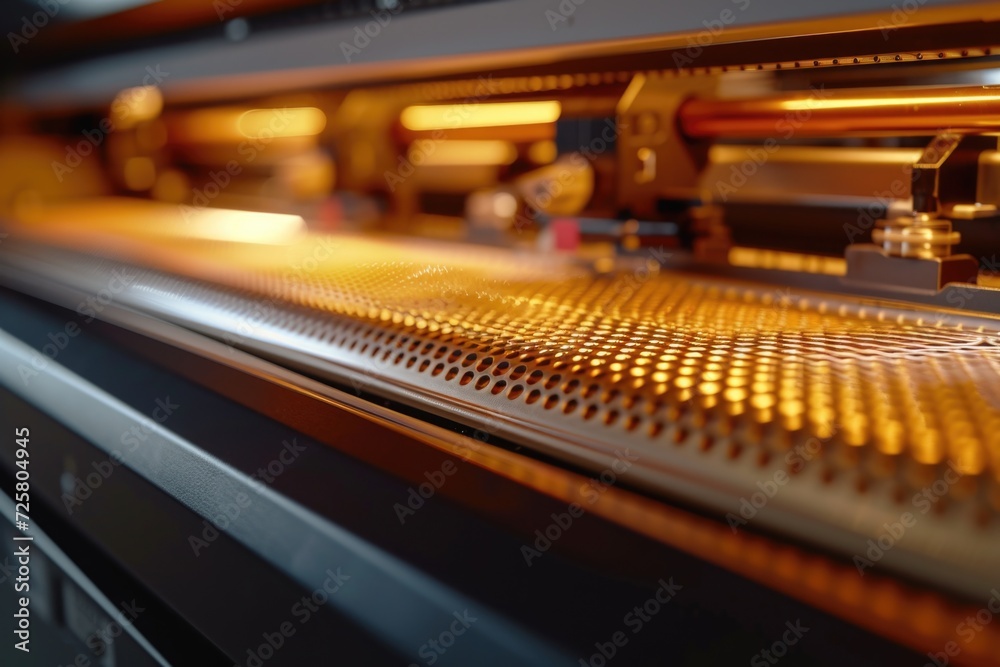 A detailed view of a conveyor belt in a factory. This image can be used ...