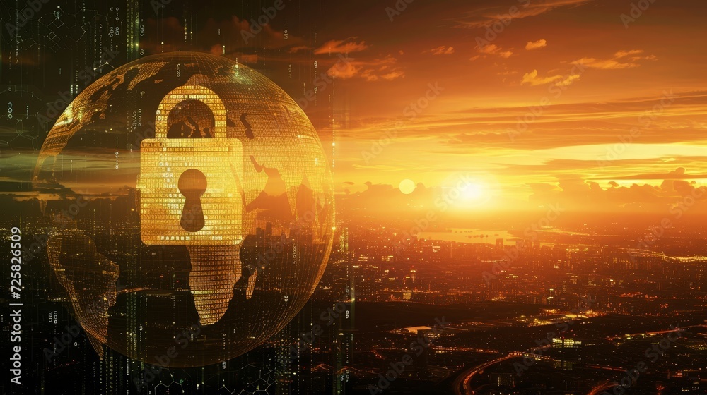 Global Vigilance: Signs Surrounded by the Lock Symbol Across the Globe ...