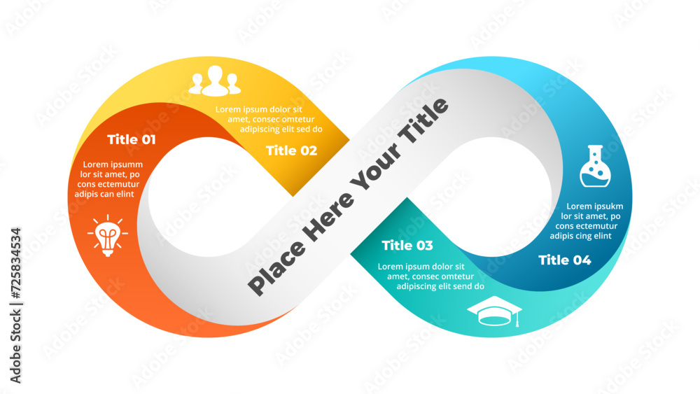 Infinity symbol infographic. Abstract vector logo. Forever graphic ...