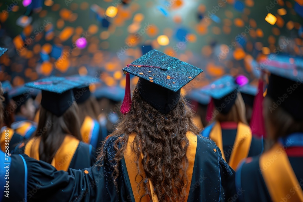 Amidst a sea of proud graduates adorned in academic regalia, a group of ...