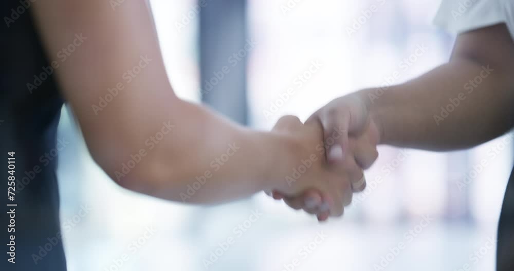 Vídeo do Stock: Handshake, business people and agreement in partnership ...