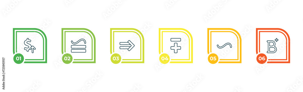 linear icons from signs concept. outline icons set included currency ...