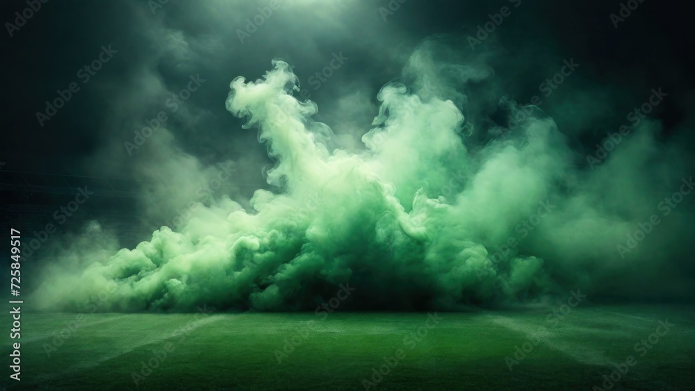 Smoke green background dark ground light smell toxic black bad fog ...