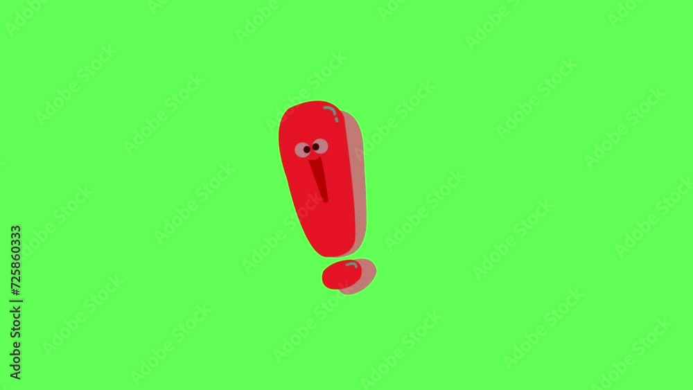 exclamation marks, stop motion animation on a white background. Comic ...