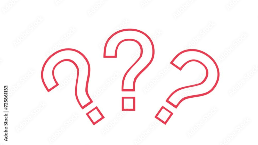 animation of white question mark moving on abstract background ...