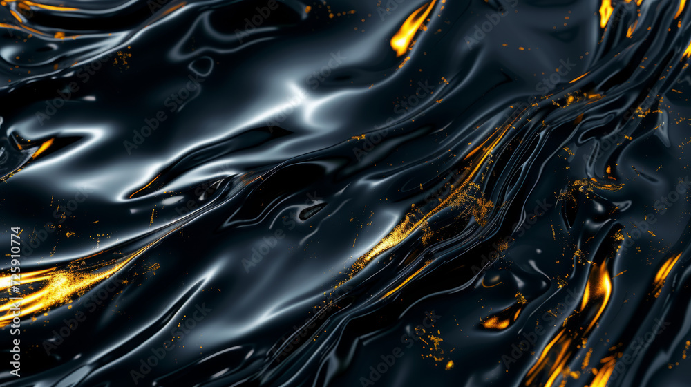 Liquid glass wallpaper with a dark oil flow background or abstract 3D ...