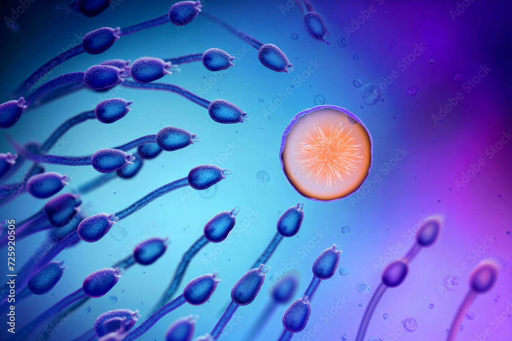 Achieving fertilization, sperm and egg cell, Under the microscope ...
