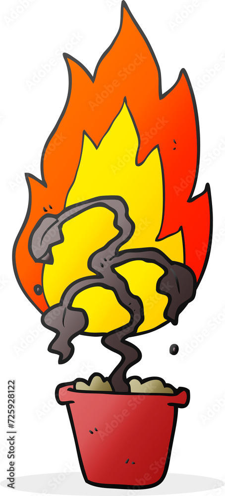 cartoon burning plant Stock Illustration | Adobe Stock