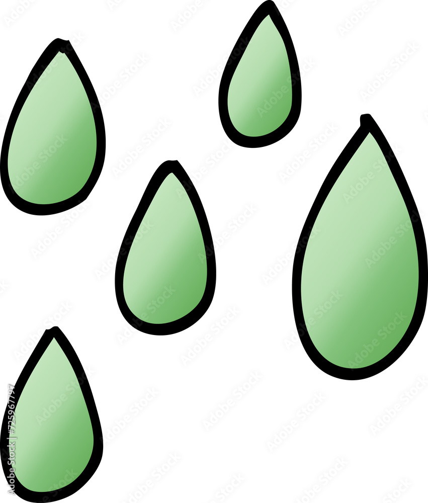 cartoon doodle green paint droplets Stock Illustration | Adobe Stock