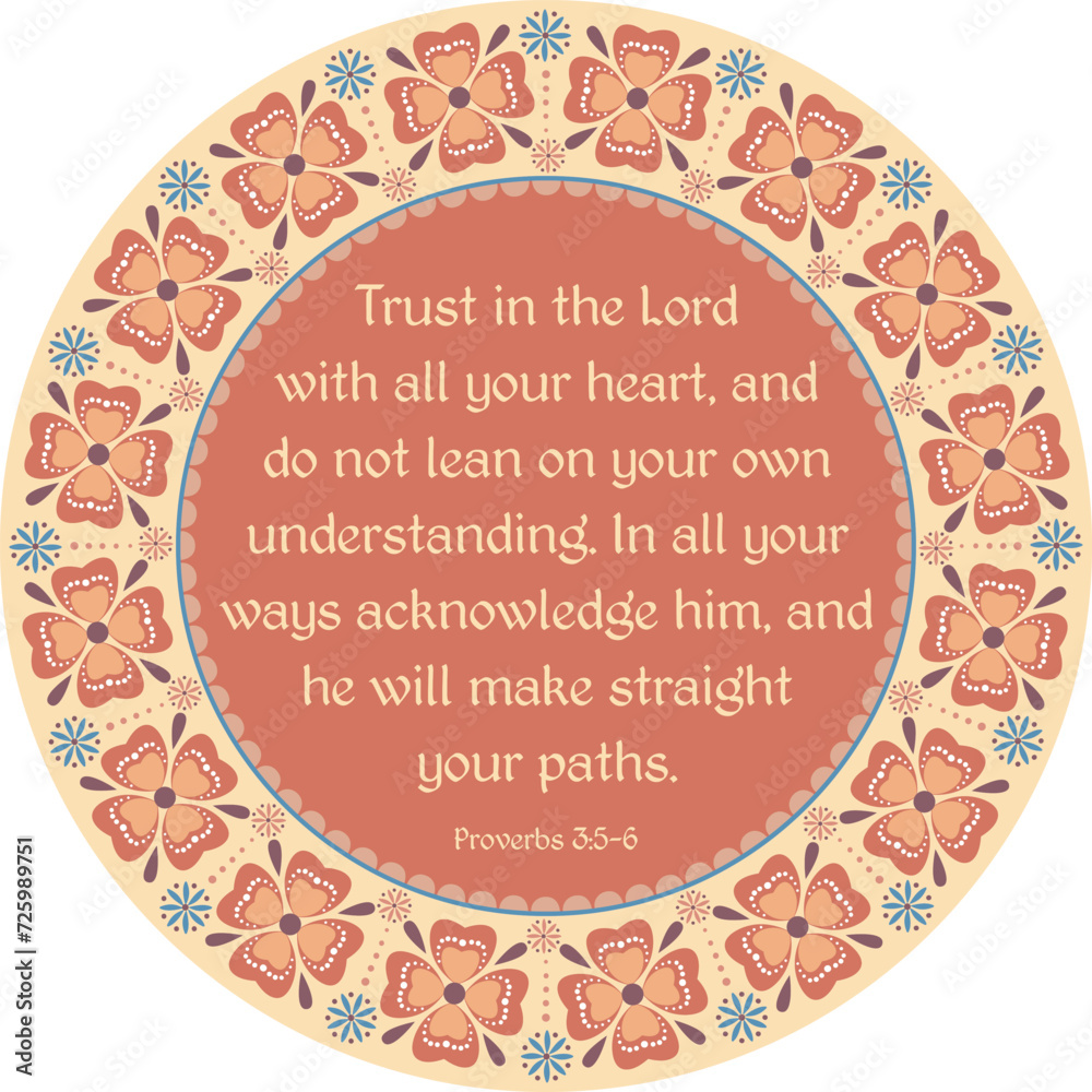 Bible verse Proverbs 3:5-6 - "Trust in the Lord with all your heart ...