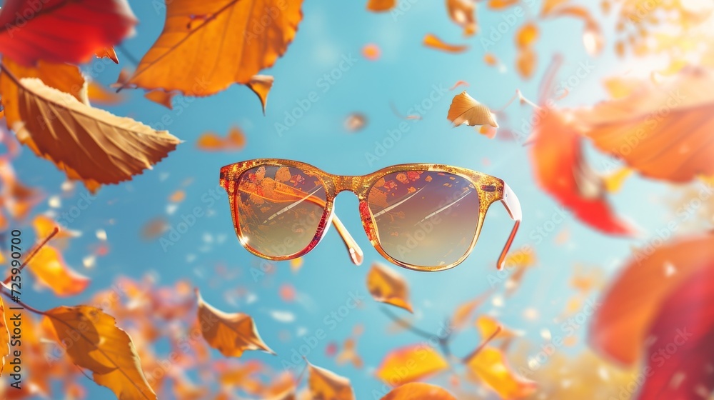As the leaves danced to the ground in a vibrant display of autumn hues ...