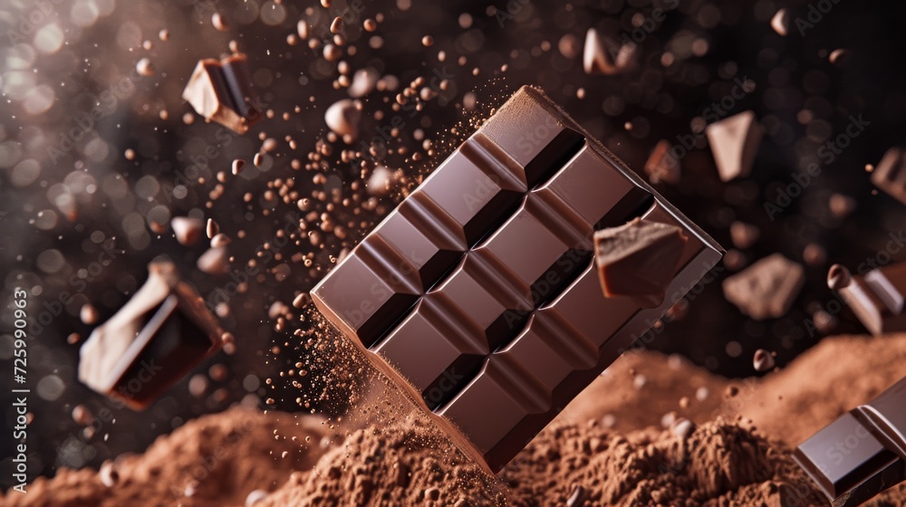 A bittersweet moment frozen in time as a chocolate bar tumbles into a ...