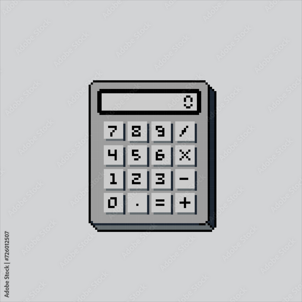 Pixel art illustration Calculator. Pixelated Calculator. Math ...