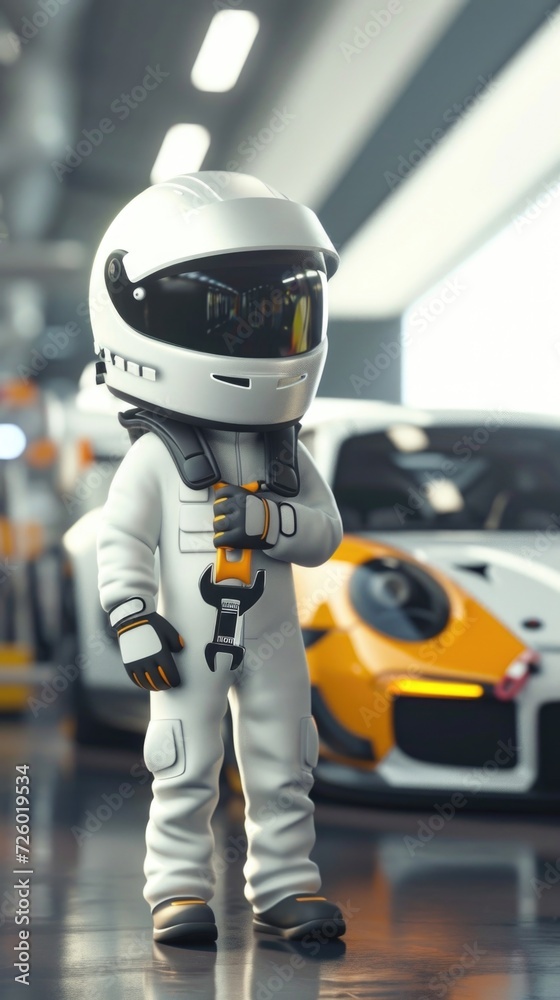 Cartoon digital avatars of Speedy Gearhead Wearing a racing helmet and ...