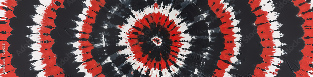 Tie Dye pattern in thin red, black and white. Ultra wide format for ...