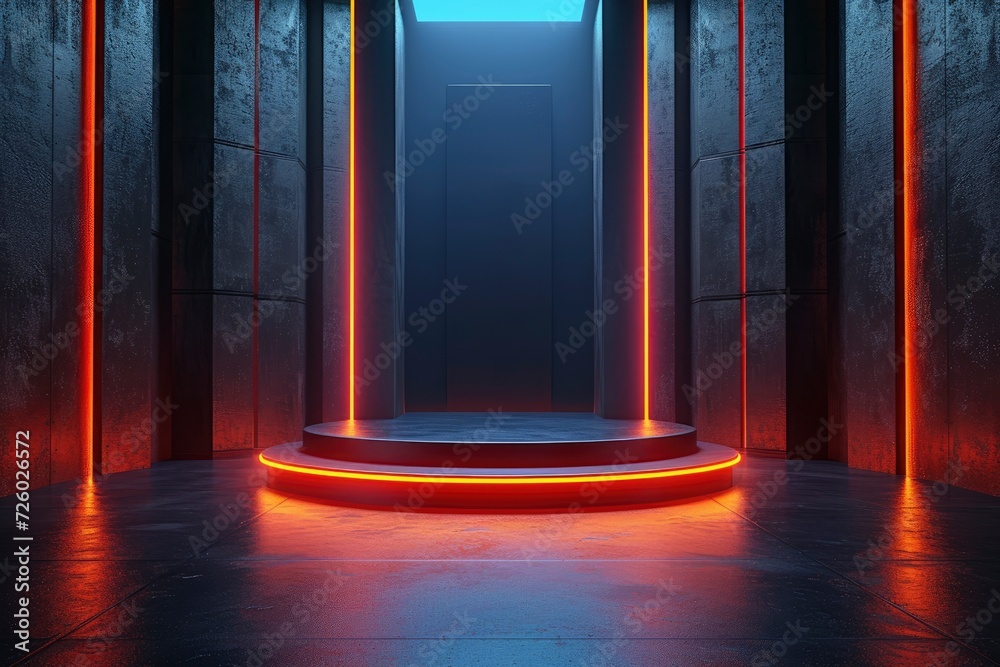 podium with gaming background, mockup display stand for product ...