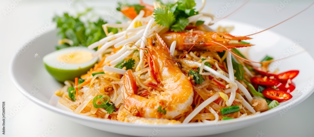 Thai traditional dish called Mee Krop, featuring vermicelli with sweet ...