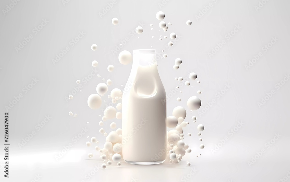 3d illustration Milk beauty product advertising mockup Milk skin care ...