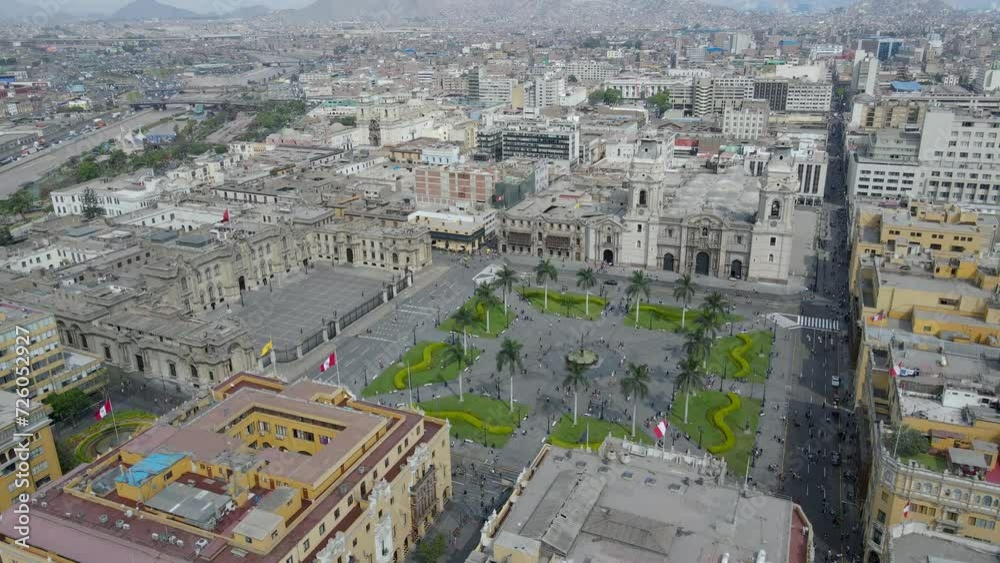 Plaza de Armas de Lima Peru con Dron en 4k Lima Peru Palacio de ...