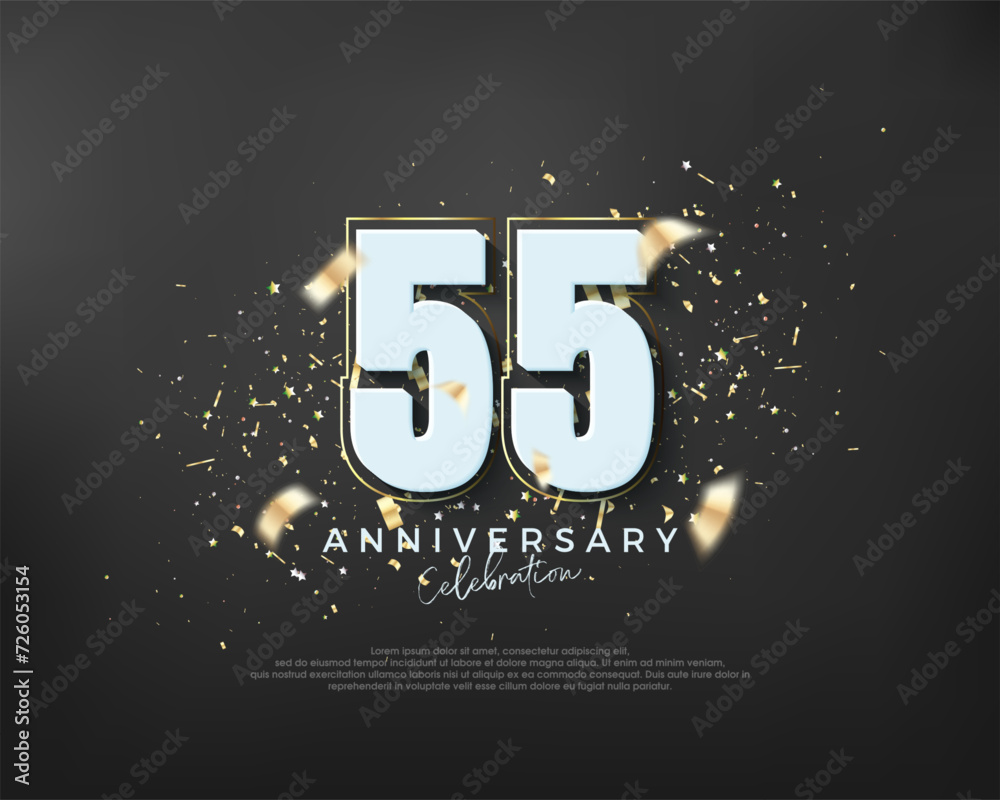 Bold number 55th. premium design for 55th anniversary celebration ...