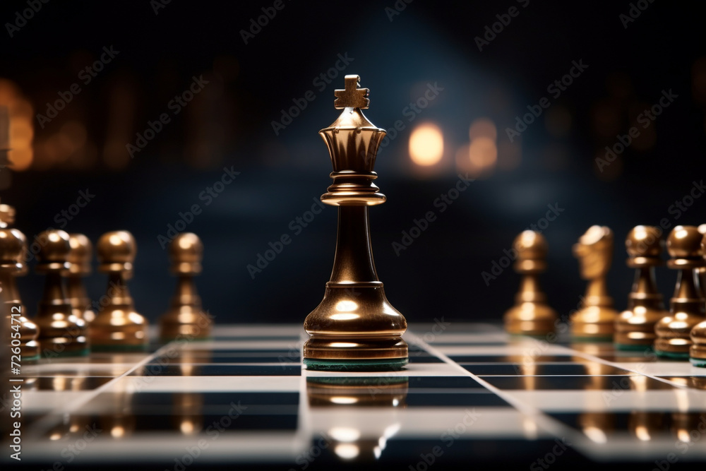 Chess board game to represent the business strategy with competition in ...