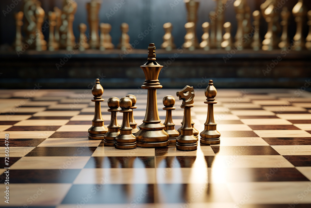 Chess board game to represent the business strategy with competition in ...