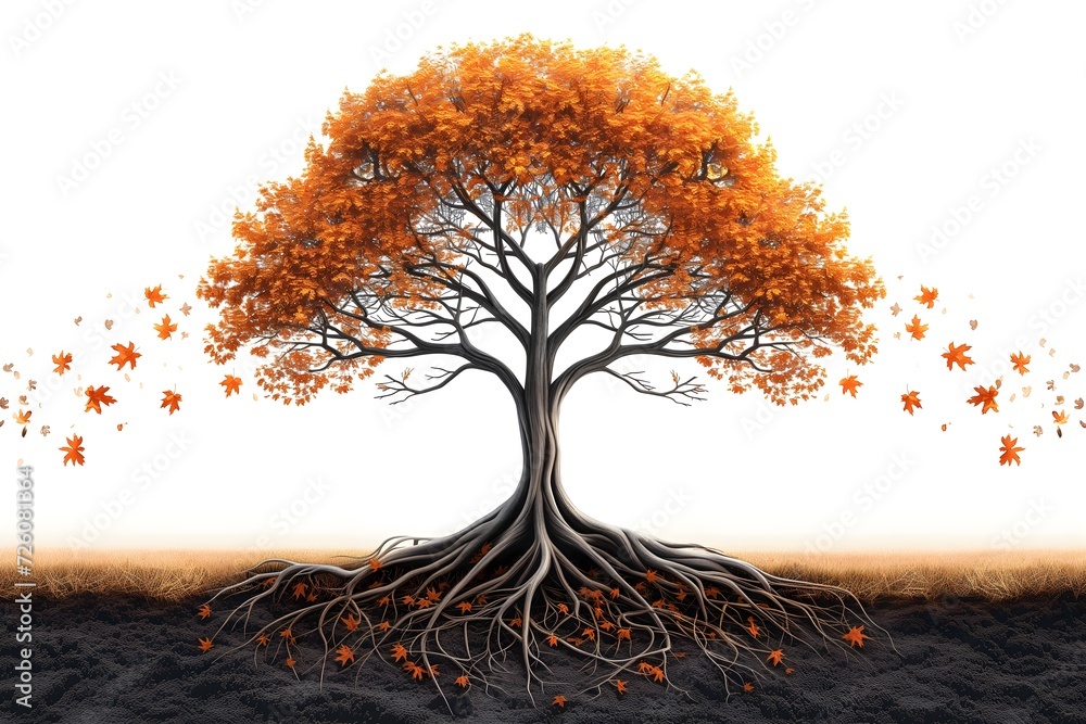 Strong teamwork foundation shown by tree roots intertwining, with ...