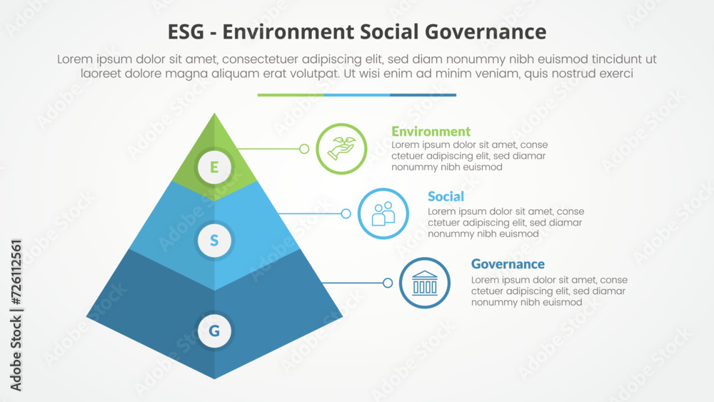 ESG frameworks infographic concept for slide presentation with 3d ...