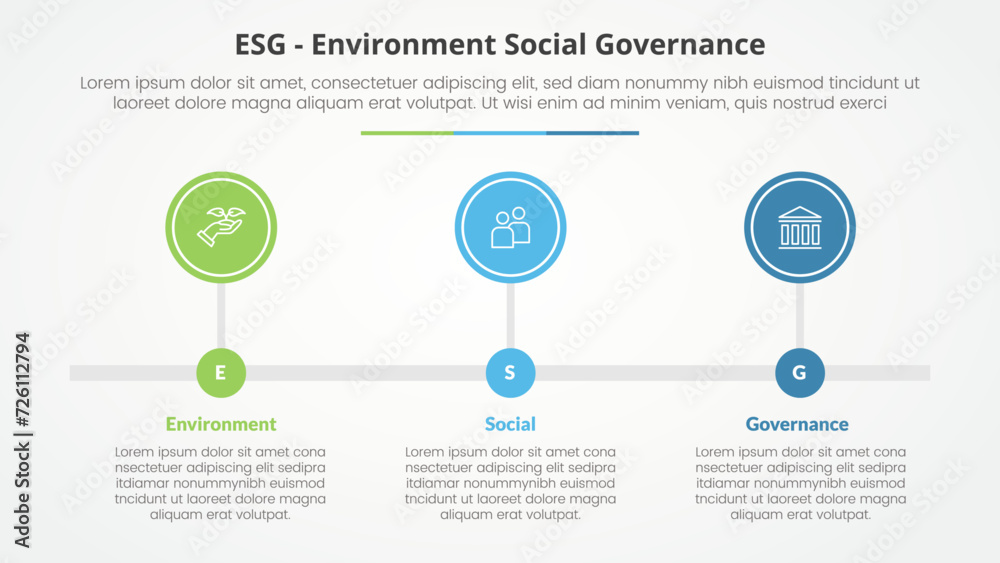 ESG frameworks infographic concept for slide presentation with big ...
