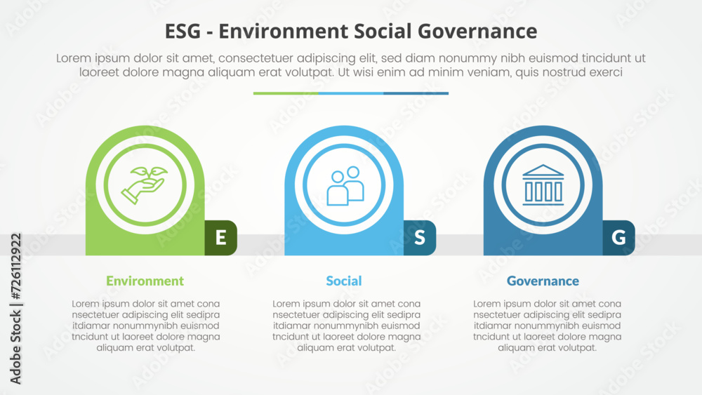 ESG frameworks infographic concept for slide presentation with creative ...