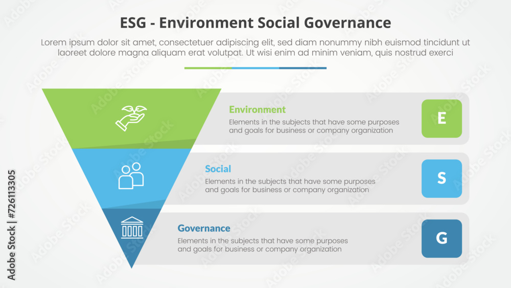 Vecteur Stock ESG frameworks infographic concept for slide presentation ...