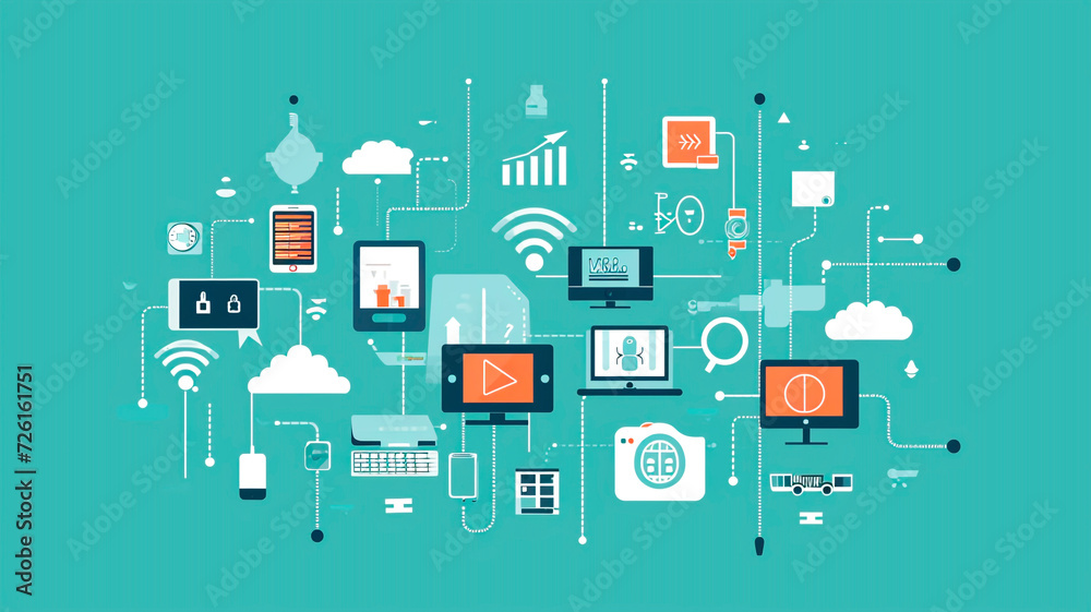 Illustration Depicting an Interconnected Network within the Internet of ...