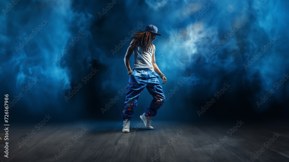 Abstract outline captures the dynamic essence of a hip-hop dancer ...