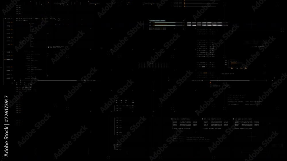Futuristic HUD-UI template with alpha channel for seamless overlay ...