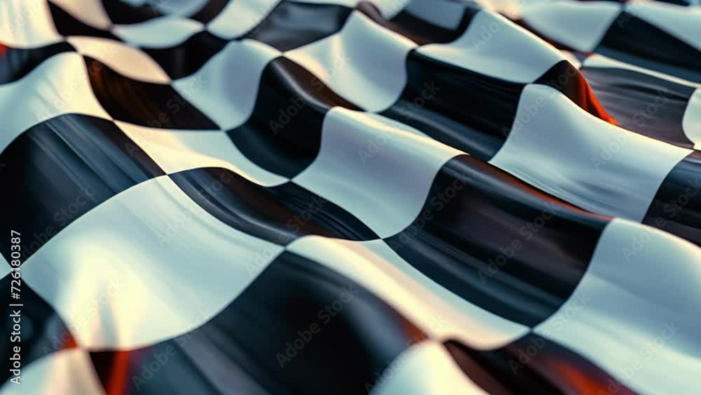 Vidéo Stock Slow tracking footage of the checkered flag being carried ...