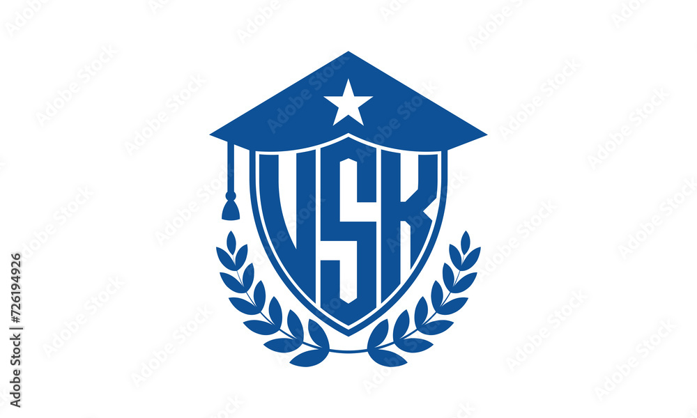 Vetor de USK three letter iconic academic logo design vector template ...